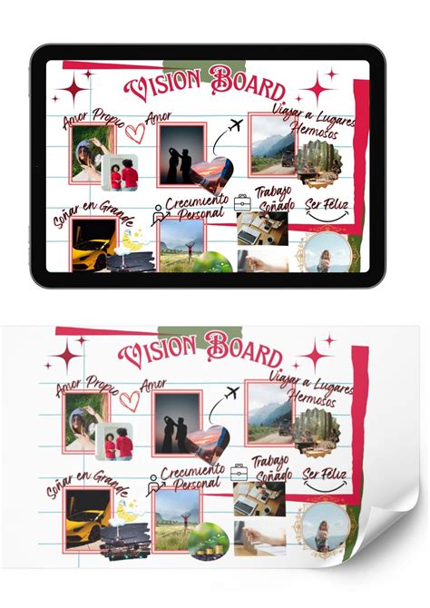 Un vision board o tablero de visión S Torres Hotmart