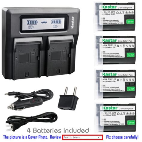 Kastar Battery LCD Dual Fast Charger For Nikon EN EL15 MH 25A Nikon