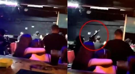 Con arma larga Disparó policía al aire en bar para detener riña