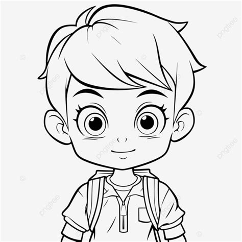 Lindo Ni O Para Colorear P Gina Esbozo Dibujo Vector Png Dibujo The