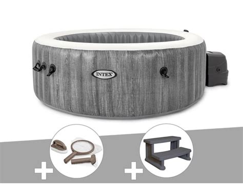 Kit Spa Gonflable Intex Purespa Baltik Rond Bulles Places Kit D