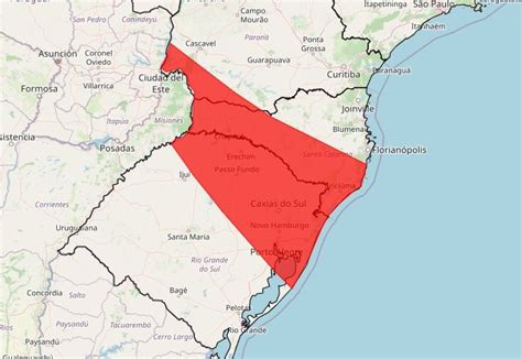 GRANDE PERIGO Região Sul tem alerta vermelho para tempestade confira