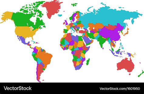 Colorful Map Of The World Vector Illustration Stock Vector The Best