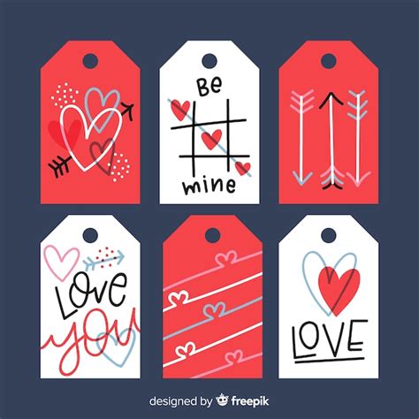 Colección de etiquetas de san valentín Vector Premium