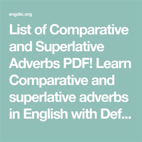 List Of Comparative And Superlative Adverbs PDF Learn Comparative And