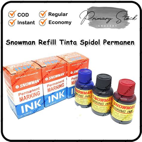 Isi Ulang Tinta Permanent Refill Spidol Permanen Snowman Ink Marker