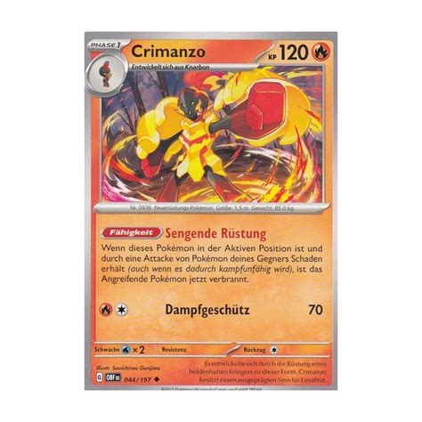Crimanzo 044 197 Obsidianflammen Pokemon Karte günstig kaufen