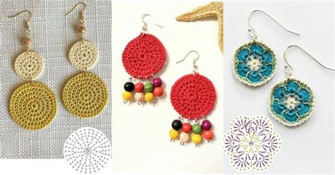 Boucles D Oreilles Rondes Au Crochet Avec Des Graphiques