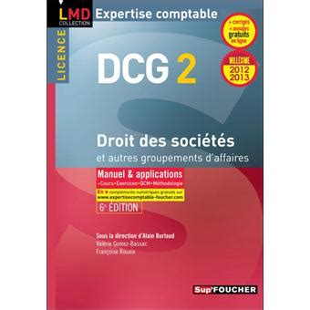 DCG 2 Droit des sociétés et autres groupements des affaires broché