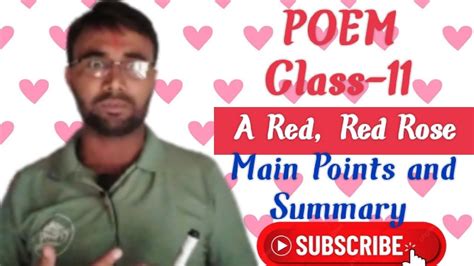 A Red Red Rose By Robert Burns Poem Class 11 YouTube