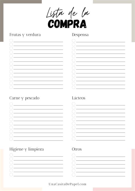 Plantilla Lista De La Compra