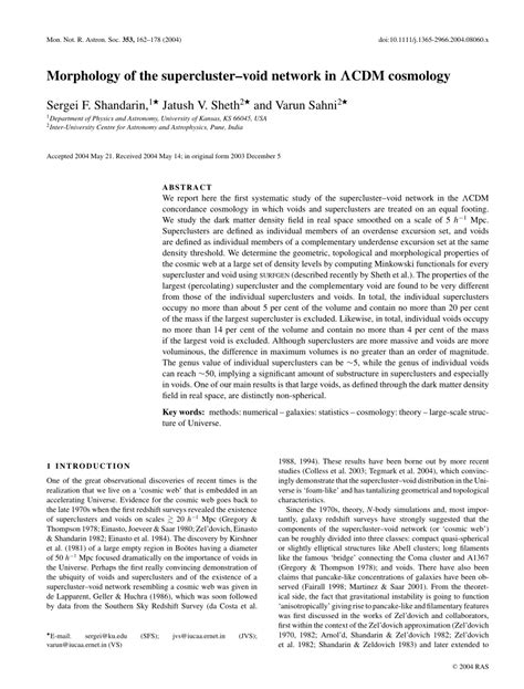 pdf morphology of the supercluster void network in lambda cdm cosmology