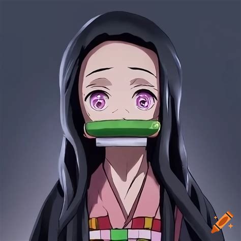 Realistic Illustration Of Nezuko Kamado From Demon Slayer Anime On Craiyon