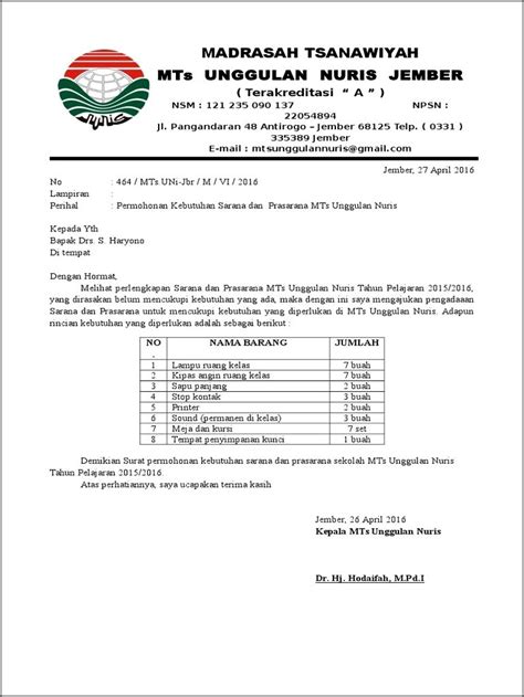 Contoh Surat Nota Dinas Permohonan Sarana Dan Prasarana Surat Permohonan Desain Contoh Surat