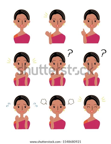 Illustration Set Indian Woman Stock Vector Royalty Free 1548680921