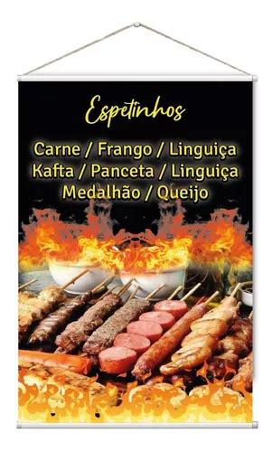 Placa Faixa Banner Temos Espetinhos Diversos X Cm Mercadolivre