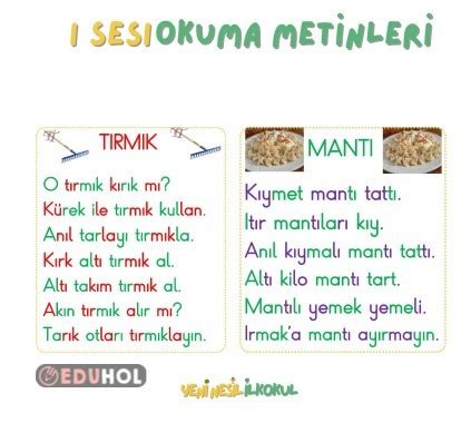 I Sesi Okuma Metinleri Eduhol Etkinlik İndir Oyun Oyna Test Çöz