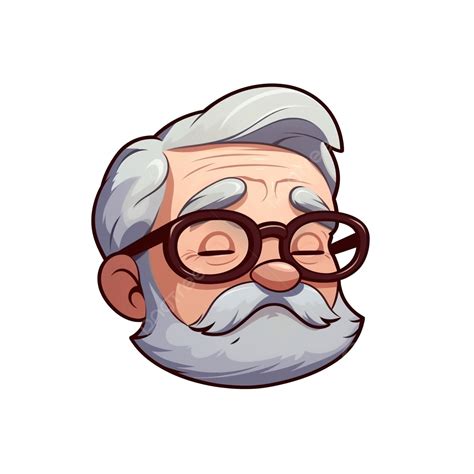 Oldman Sleep Face Cartoon Cute Icon Father Expression PNG