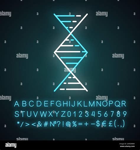 Diamond Shaped DNA Helix Neon Light Icon Deoxyribonucleic Nucleic