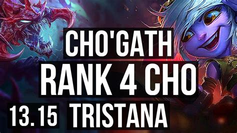 CHO GATH Vs TRISTANA MID Rank 4 Cho 12 2 20 Godlike EUW