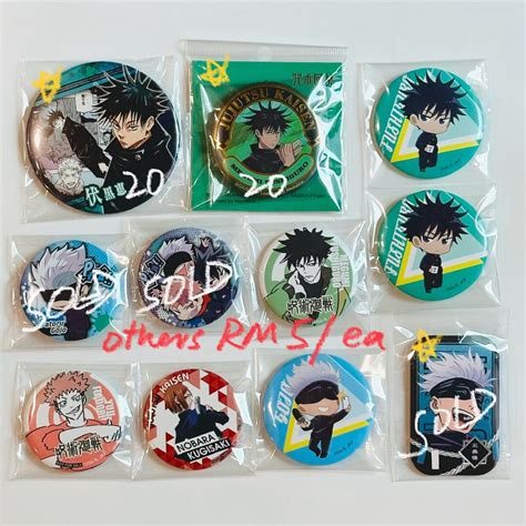 WTS Jujutsu Kaisen JJK Fushiguro Megumi Gojo Satoru Official Badges