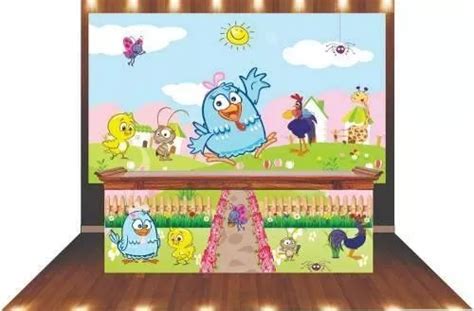 Painel Galinha Pintadinha Rosa X Frente Mesa X