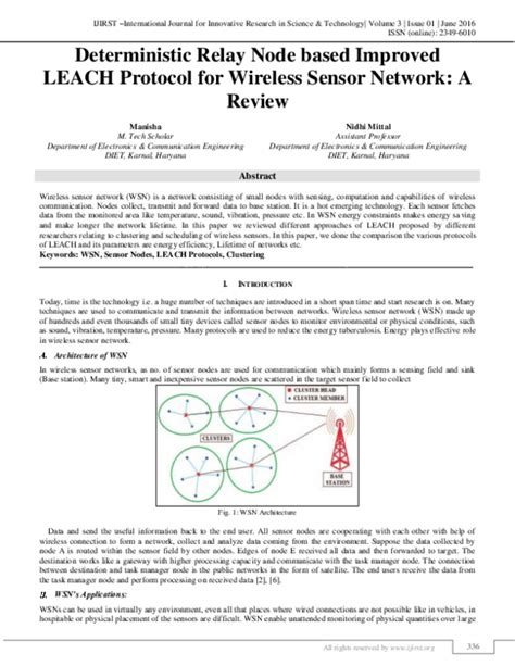 pdf deterministic relay node based improved leach protocol for wireless sensor network a