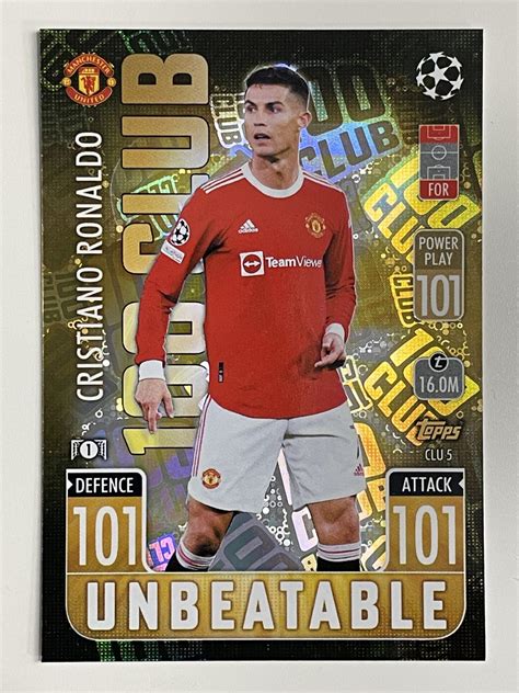 CLU5 Cristiano Ronaldo Manchester United 100 Club Topps Match Attax