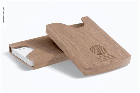 Maquette De Porte Cartes De Visite En Bois Portable PSD Premium