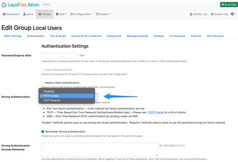 TOTP Two Factor Authentication LiquidFiles Documentation