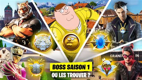 EMPLACEMENTS DES BOSS ARMES MYTHIQUES MEDAILLONS COFFRE FORT SUR LA
