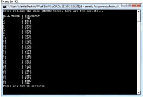 solved cis 111 c programming programming assignment two die roll 1 answer transtutors