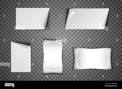 Vector Realistic Paper Sheet With Folded Corner Paper Sheet A4 With
