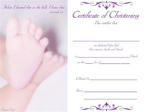 Printable Christening Certificate Templates