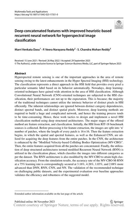 deep concatenated features with improved heuristic based recurrent neural network for