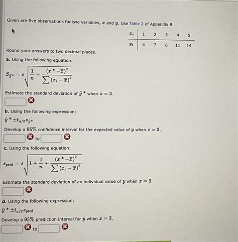 Given Are Five Observations For Two Variables X And Chegg