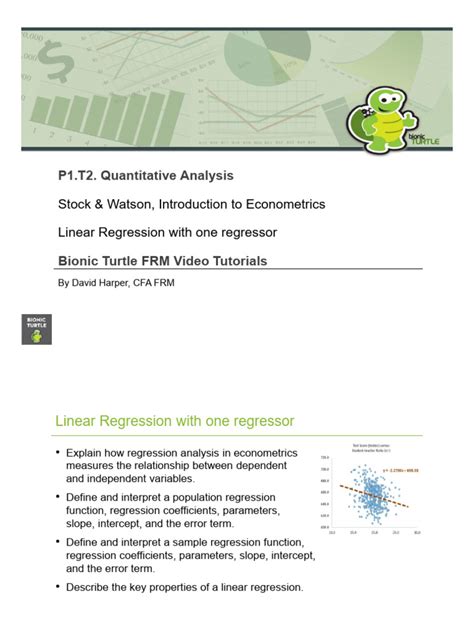 p1 t2 quantitative analysis stock and watson introduction to econometrics linear regression