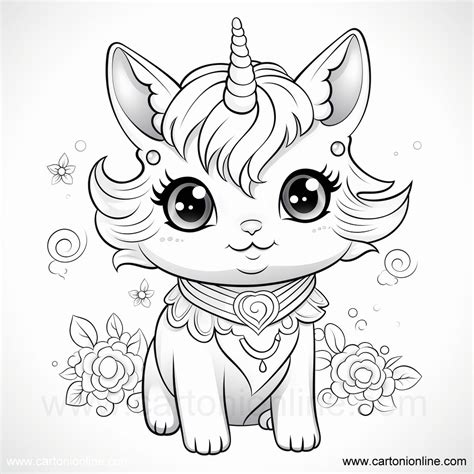 Ausmalbilder Einhorn Katze