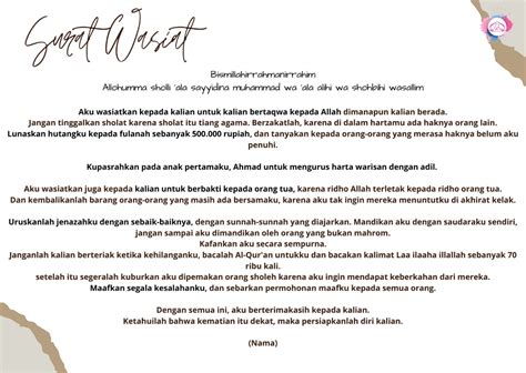 Detail Contoh Surat Wasiat Warisan Koleksi Nomer