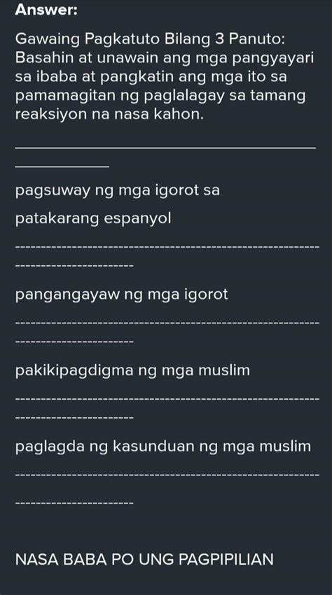 Natin Gawaing Pagkatuto Bilang Panuto Basahin At Unawain Ang Mga