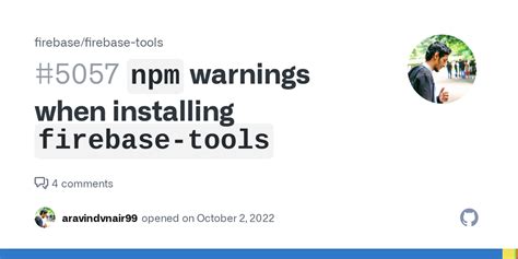 `npm` warnings when installing `firebase tools` · issue 5057 · firebase firebase tools · github
