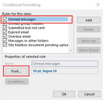 How To Change Unread Mail Settings In Microsoft Outlook Using