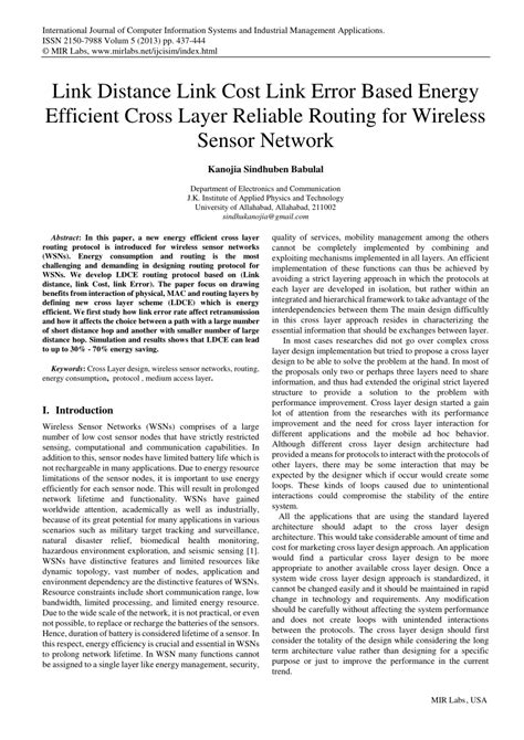 pdf link distance link cost link error based energy efficient cross layer reliable routing for
