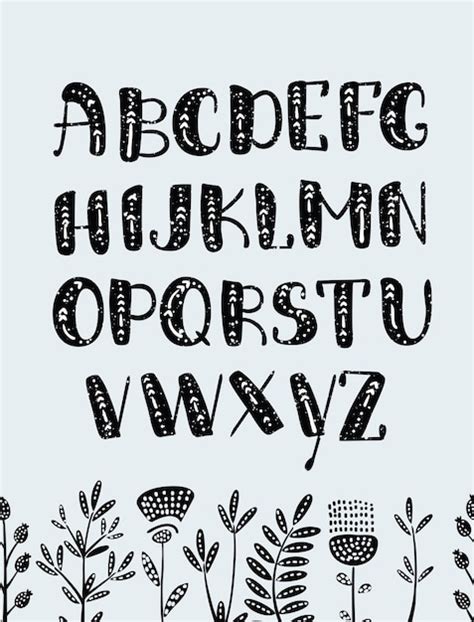 Conjunto de letras abc colorido fuente gráfica dibujada a mano alfabeto