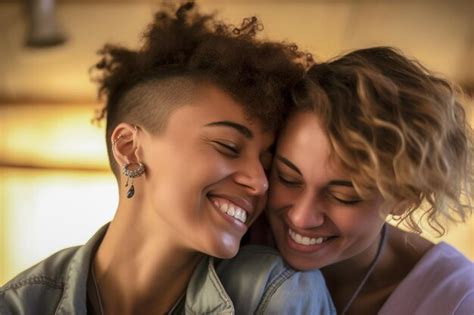 Premium Ai Image Lovely Lesbian Couple Having A Good Time Practicing Mindfulness Meditation