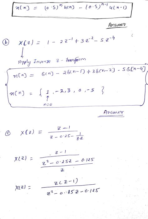 [solved] inverse z transform using the following formula and partial course hero