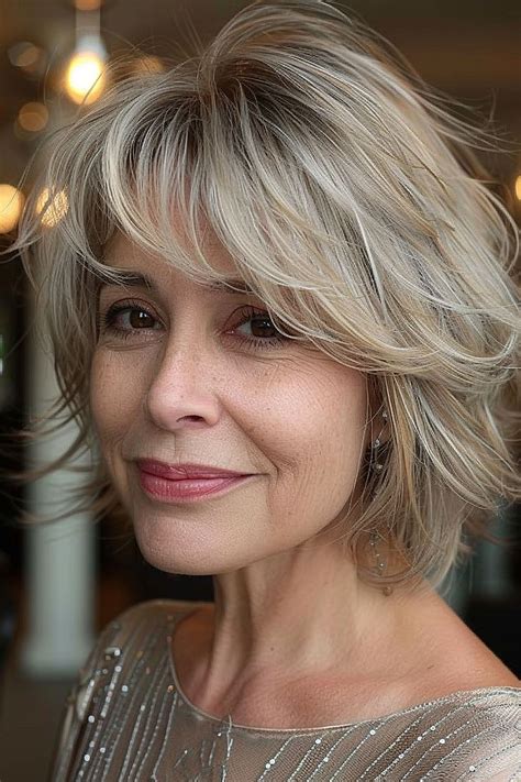 Elegant Bob Feathered Bangs For Women 50 In 2024 Bob Haircut With