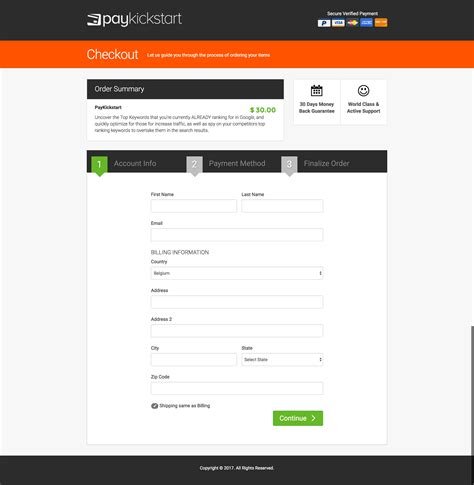 Checkout Page Template Free