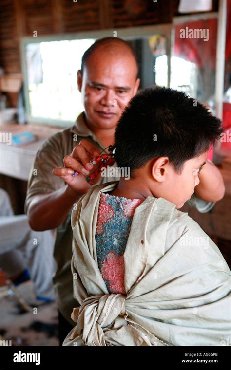 Barbers Shop At Cham Village Near Udong Cambodia Stock Photo Alamy