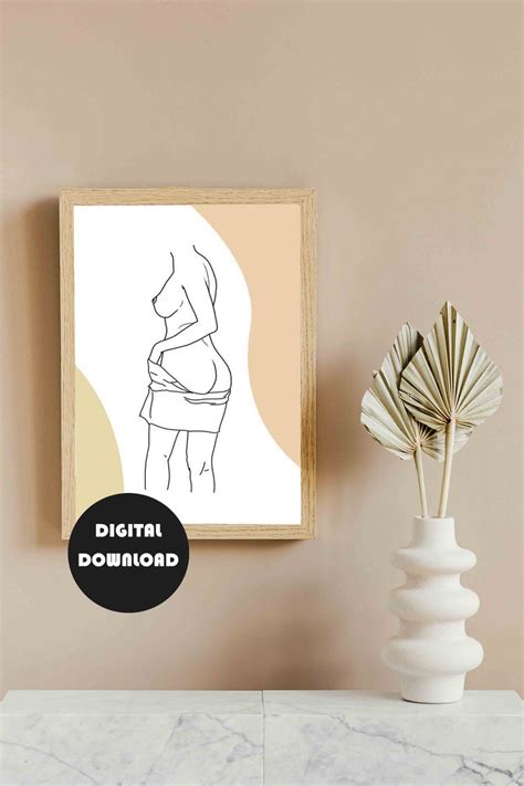 PRINTABLE Naked Woman Line Art Nude Line Art Female Drawing